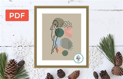 Female Body Cross Stitch Pattern Abstract Cross Stitch Boho Etsy