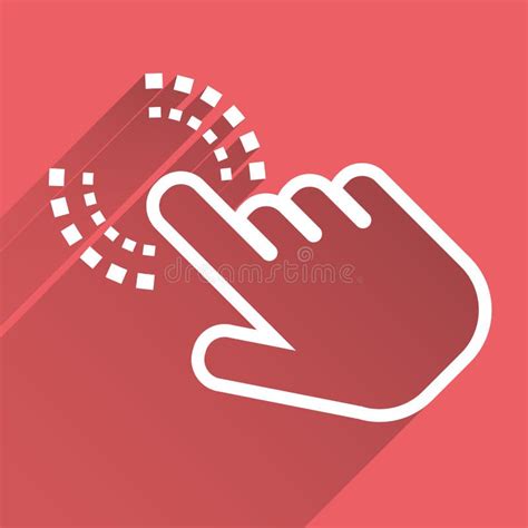 Click Hand Icon Cursor Finger Sign Flat Vector Stock Vector