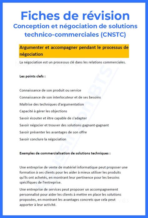 Fiches et cours de BTS CCST Toutes les notions synthétisées