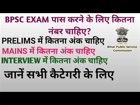 Bpsc Exam Pass Karne Ke Liye Kitna Number Chahiyebpsc Me Kitna Number