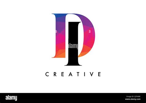 DI Letter Design With Creative Cut And Colorful Rainbow Texture ID