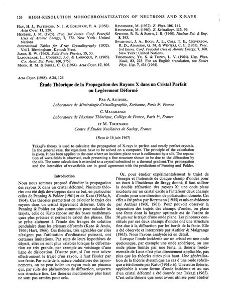 Pdf Etude Th Orique De La Propagation Des Rayons X Dans Un Cristal