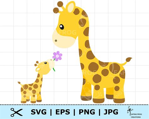 Drawing Illustration Giraffe Cut File Baby Giraffe Svg Giraffe Png