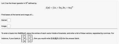 solved let l be the linear operator in r2 defined by