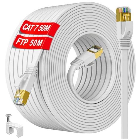 50m Cable Ethernet Cat 7 50m Cable RJ45 Cat 7 Blindé FTP Cable Réseau