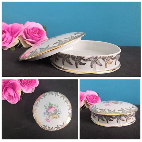 Bonbonnière boîte à bijoux en porcelaine de Limoges création d art P