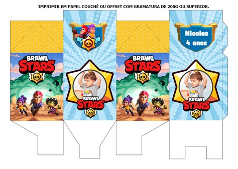 Convite Aniversário Brawl Stars roxo foto Edite grátis nosso