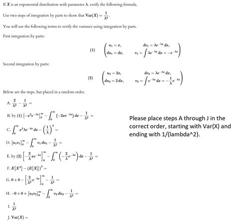 solved if x is an exponential distribution with parameter λ