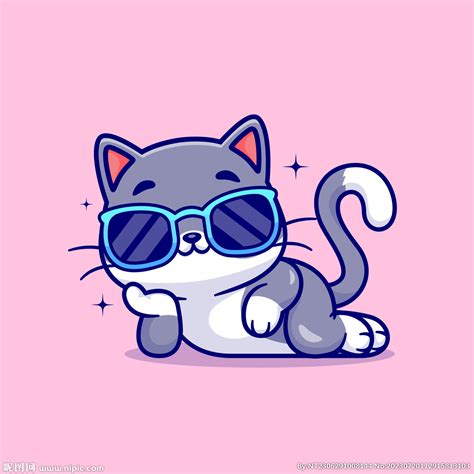 卡通小猫帅气的猫咪设计图 卡通设计 广告设计 设计图库 昵图网