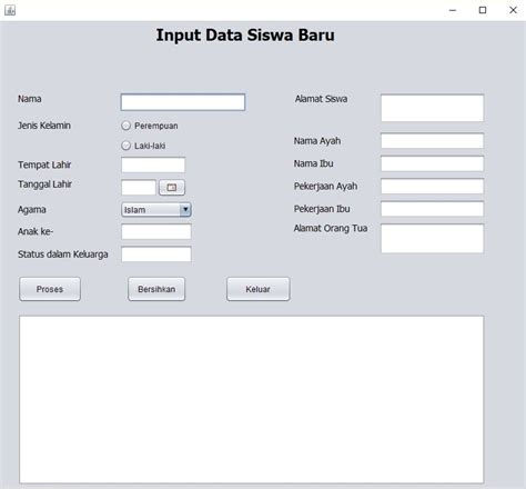 aplikasi input data siswa menggunakan java netbeans