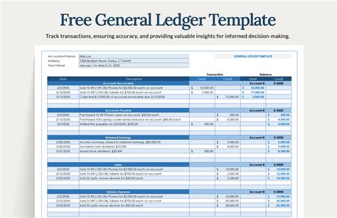 Free General Ledger Template Google Sheets Excel Template Net
