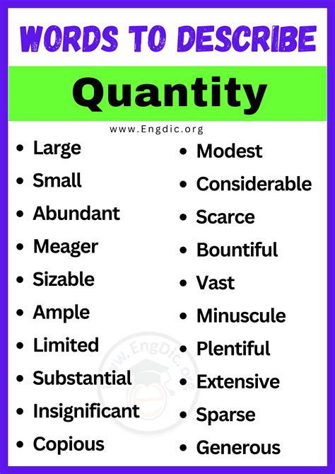 20 Best Adjectives For Quantity Words To Describe Quantity EngDic