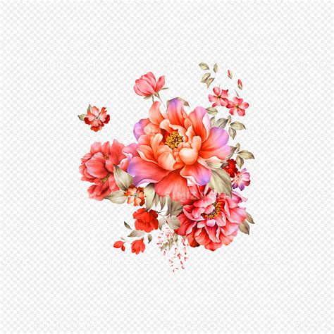 手绘唯美牡丹花图案素材免费下载 觅知网