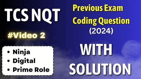 Tcs Digital Coding Questions Tcs Nqt Exam Questions Tcs