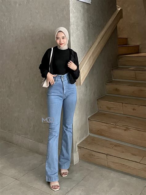 Jual Mcojeans Ootd Sz Livy Highwaist Cutbray Kancing Celana