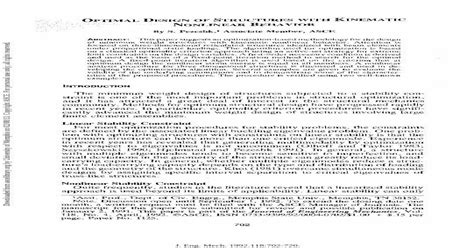 pdf optimal design of structures with kinematic nonlinear behavior · pdf fileoptimal design of