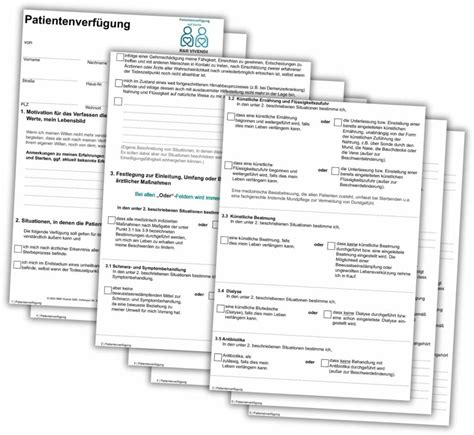 PATIENTENVERFÜGUNG zum Ausdrucken kostenlos