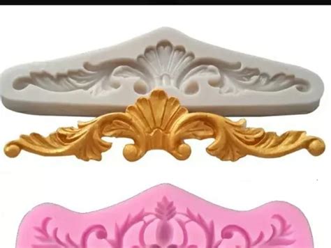Molde De Silicona Barroca Hojas Cm X Cm Torta Fondant