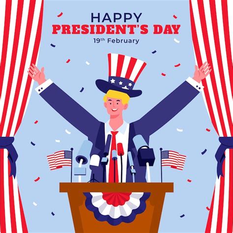 Ilustraci N Plana Para El D A De Los Presidentes De Los Estados Unidos