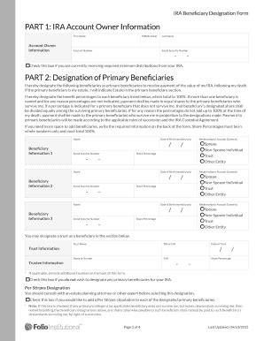 Fillable Online IRA Beneficiary Designation Form