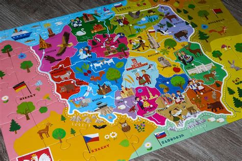 Puzzle edukacyjne Trefl mapa Polski Europy i świata Maluszkowe