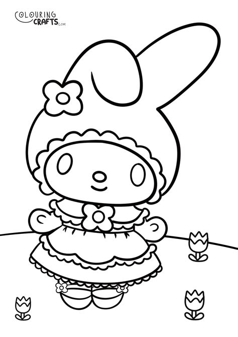 My Melody Dress Hello Kitty Colouring Page Colouring Crafts