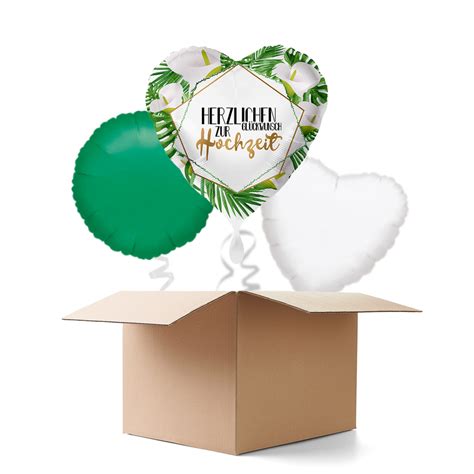 NEU Ballongrüße Herzlichen Glückwunsch zur Hochzeit 3 Ballons