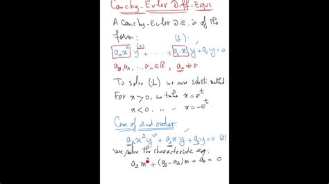 math204 lecture 19 cauchy euler differential equations youtube