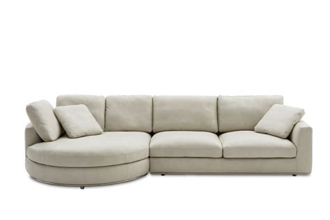 Hamilton Leather Round Chaise Sectional Sofa Castlery Australia