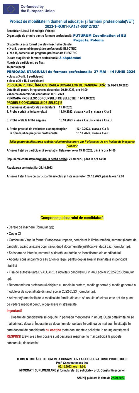 Proiect Vet Liceul Tehnologic Voine Ti