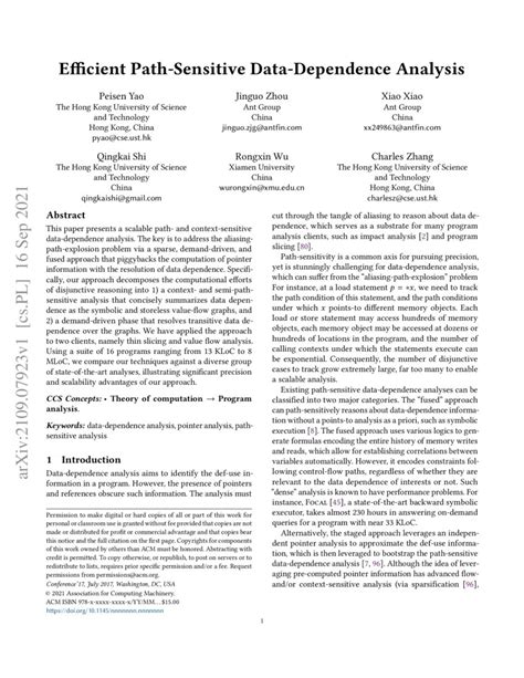 efficient path sensitive data dependence analysis deepai