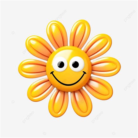 Flor De Margarida De Elemento Retr Bacana Cara De Emoji Png