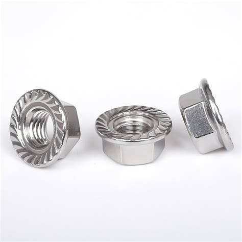 High Quality Stainless Steel 304 316 Hex Head Serrated Flange Nuts