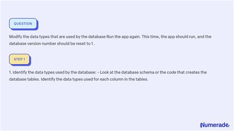 Solved Modify The Data Types That Are Used By The Database Run The App