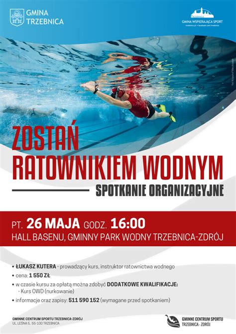 Kurs na ratownika wodnego Gminne Centrum Sportu TRZEBNICA ZDRÓJ Sp