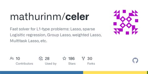 github mathurinm celer fast solver for l1 type problems lasso sparse logisitic regression