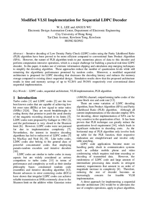 pdf modified vlsi implementation for sequential ldpc decoder angus wu