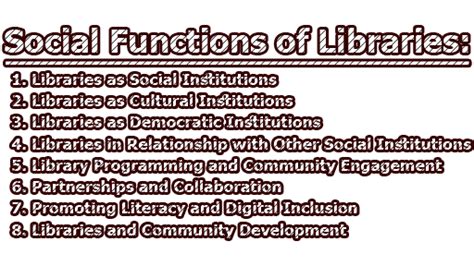 Social Functions Of Libraries Limbd Org
