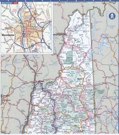 New Hampshire Detailed Roads Map Map Of New Hampshire With Cities And