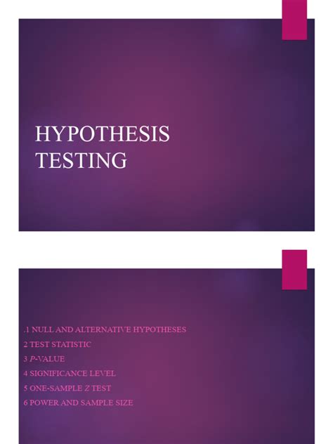 hypothesis testing pdf p value statistics