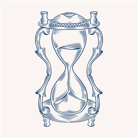 Handgezeichnete Sanduhr Zeichnungsillustration Kostenlose Vektor