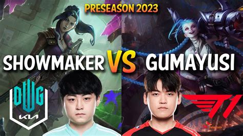 DK Showmaker Vs T1 Gumayusi CAITLYN Vs JINX ADC KR Ranked YouTube