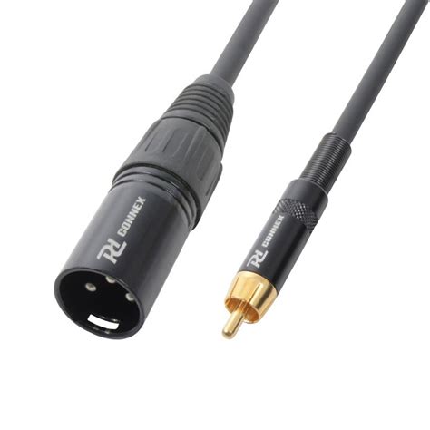 PD Connex 3 Pin Male XLR To RCA Mono Plug Cable 3m