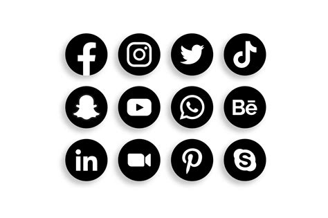 Black Social Media Icons Graphic By SandyCreativeArt Creative Fabrica