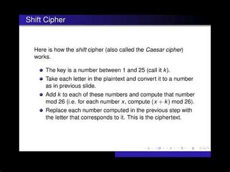Shift Cipher YouTube