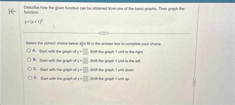 solved describe how the given function can be obtained from