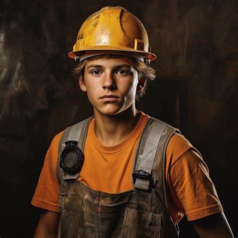 Joven trabajador de la construcción con equipo de seguridad Foto Premium