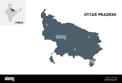 Uttar Pradesh Administrative Map1 State Of India Republic Of India