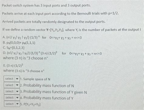 solved packet switch system has 3 input ports and 3 output