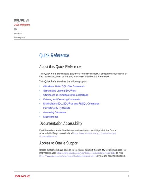 sqlplus quick reference pdf parameter computer programming numbers